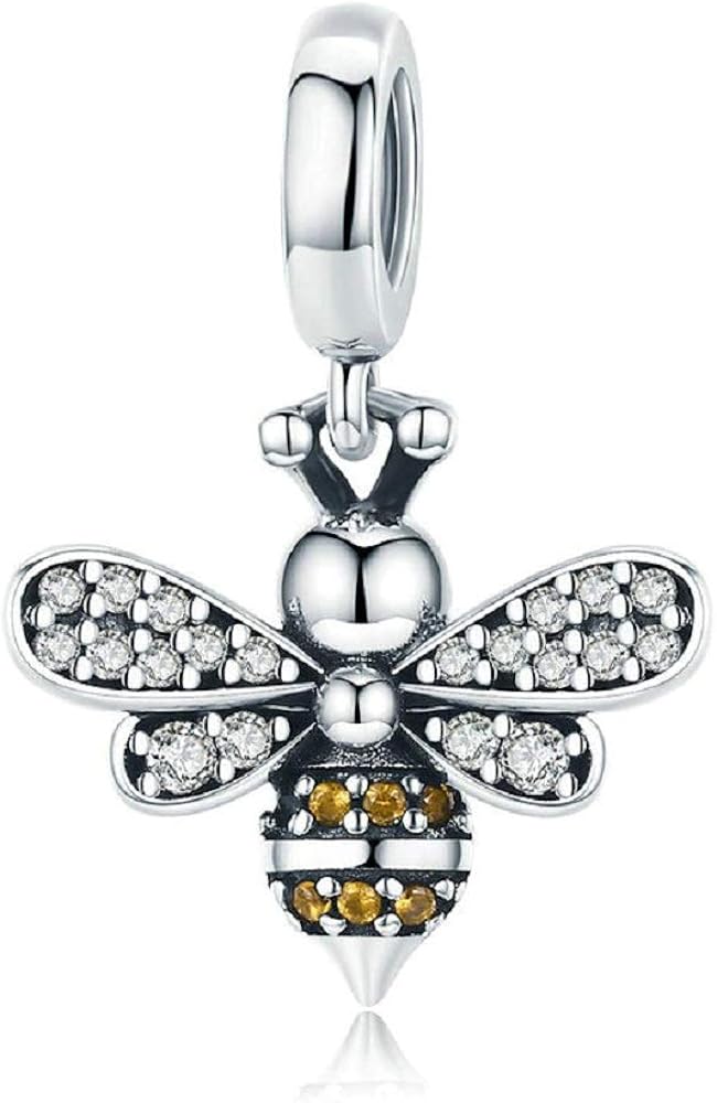 FeatherWish 925 Sterling Silver Honey Bee Insect Animal Charms With ...