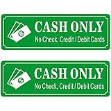 Amazon.com : Cash Only No Credit Debit Cards Print Green White Picture ...