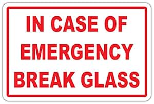 Amazon.com: IN CASE OF EMERGENCY BREAK GLASS Fire Extinguisher Glass ...