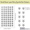 3000 Pack Silver Star Stickers for Kids Reward, Holographic Laser Shiny ...