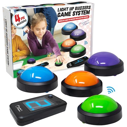 Teacher's Choice 4 Player Wireless Light Up Game Buzzer System ...