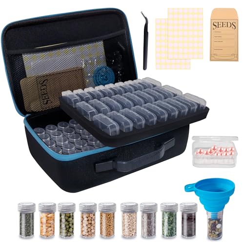 ERFEI 87 Slots Seed Storage Organizer Box with 20 Seed Envelopes, Large ...