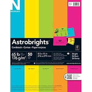 Amazon.com : Astrobrights Cardstock - Bright 50, 8.5 x 11 in : Office ...
