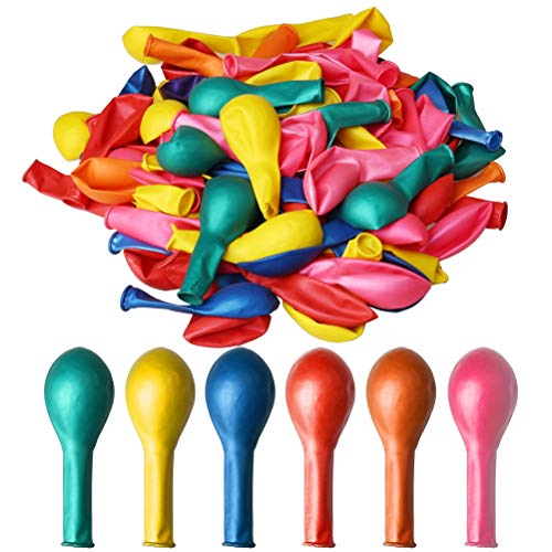 ZHIYE Party Balloons Assorted 8 Inch 100 pieces Bright Metallic ...