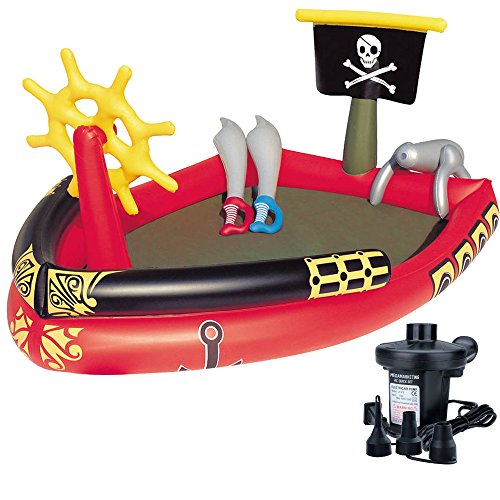 H2ogo Outdoor Inflatable Kiddie Pirate Ship Play Center Pool Float ...