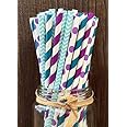 Amazon.com: Charmed Mermaid theme Purple, blue and teal paper straw in ...