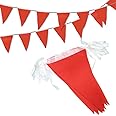 Amazon.com: Novelty Place 36 Feet Solid Red Pennant Banner - 30 ...