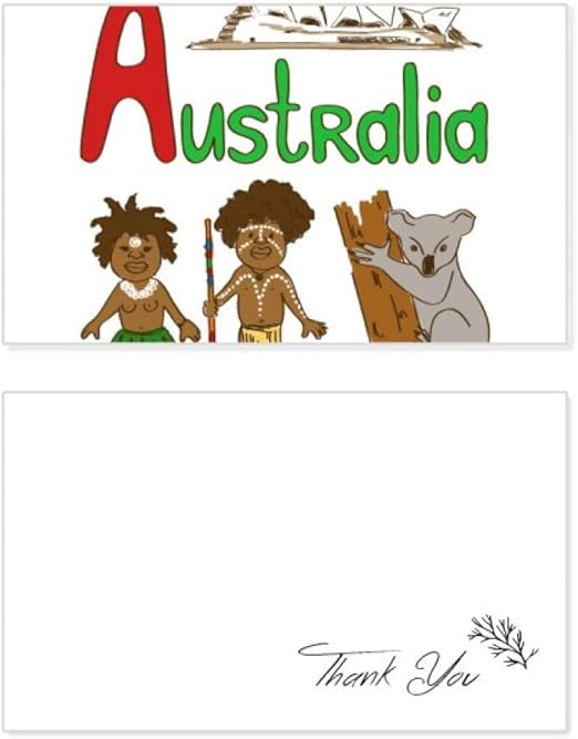 Australia National symbol Landmark Pattern Thank You Card Birthday ...