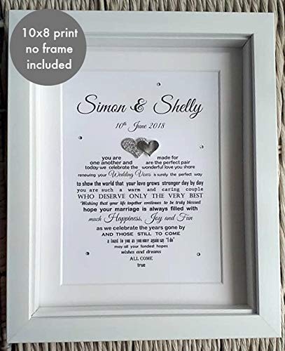 Wedding Vow Renewal Gifts, Renewal of Wedding Vows, Unique Personalised ...