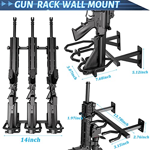 Nswern Gun Rack Wall Mount 2x3-slot Gun Free-Standing Rifle Rack,Sturdy ...