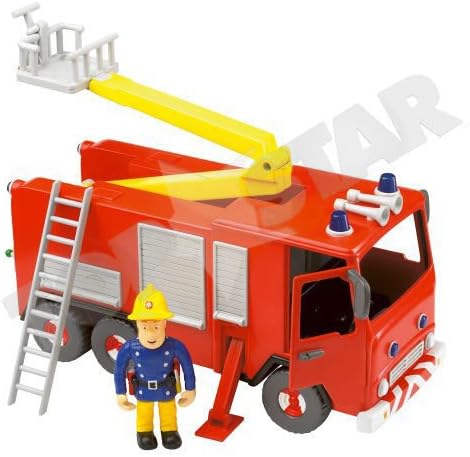Fireman Sam Friction Fire Engine Jupiter & 5 Figure Articulated Set ...