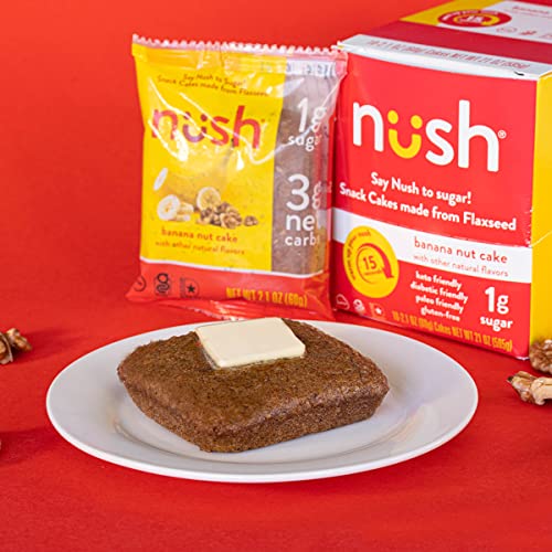 Low Carb Snack Cakes by Nush Foods - Banana Nut Flavor (10 Cakes ...