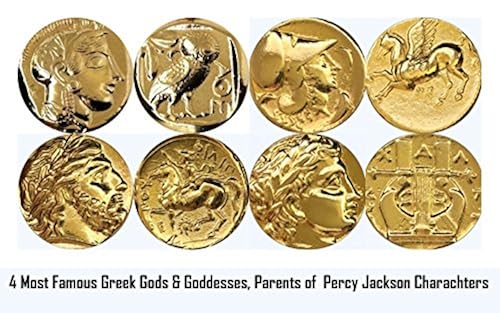 Golden Artifacts Percy Jackson Teen Gift, Athena, Zeus, Apollo, 4 Top ...