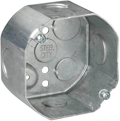 Steel City 54171-1/2&3/4 Outlet Box, Octagon, Drawn Construction, 4 ...
