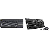 Logitech K400 Plus Wireless Livingroom Keyboard with Touchpad for Home ...