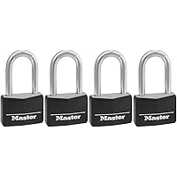 Master Lock Covered Aluminum Padlock with Key, 141QLF, 4 Pack Keyed ...