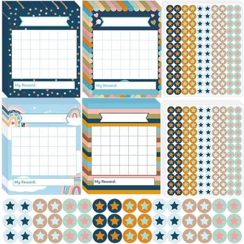40 PCS Boho Reward Sticker Charts Rainbow Behavior Incentive Sticker ...