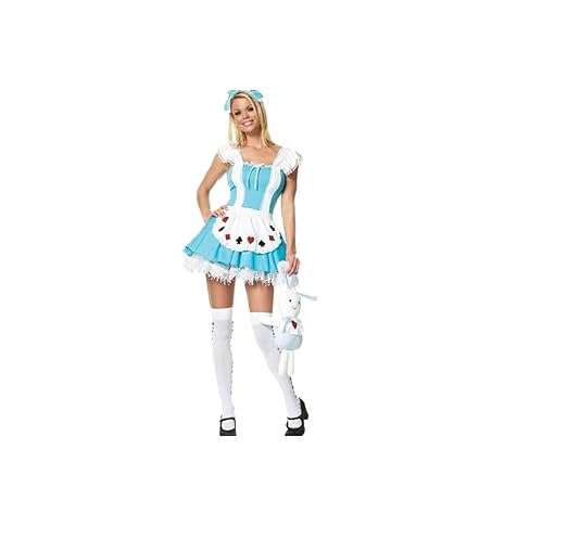 Ladies Fancy Hen Night Blue French Maid Costume Dress with Poker ...
