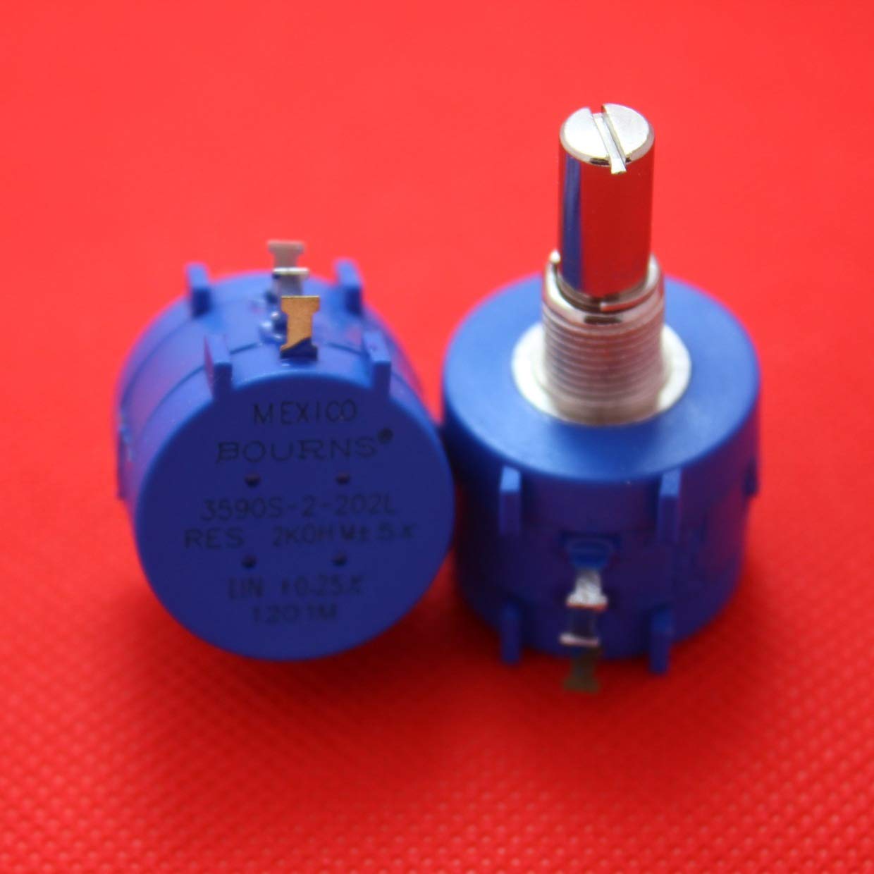 Onwon 500 Ohm Resistor 10 Turn Potentiometer 2W Wirewound Multi-Turn ...