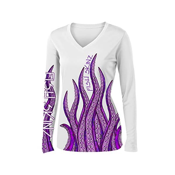 Fish Skinz Womens Performance Fishing Shirt UPF 50+ Protection, Octopus ...