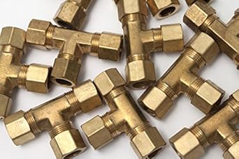 LTWFITTING 1/2-Inch OD Compression Tee, Brass Compression Fitting(Pack ...