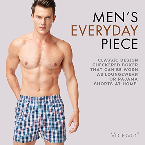 Vanever 3PK Men's Woven Boxers, 100% Cotton Boxer Shorts for Men ...