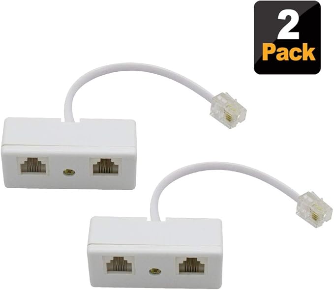 SHONCO 2Pcs Telephone Splitter 2 way,Telephone Plug: Amazon.co.uk ...