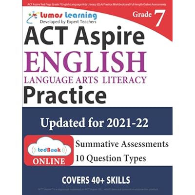 Buy ACT Aspire Test Prep: Grade 7 English Language Arts Literacy ELA ...