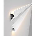 Amazon.com: Blazea White Aluminum Channel Lighting Baseboard, 3 Pack LED Strip Mood Lighting ...
