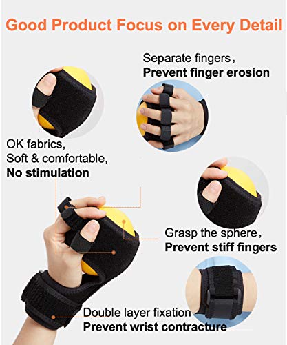 Anti-Spasticity Ball Splint, 2 in 1 Hand Splint for Stroke Hemiplegia ...