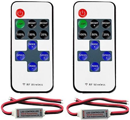 VIPMOON 2 Pack 11 Key RF Mini Wireless Remote Controller with DC ...