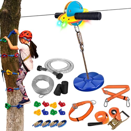 ZEROMX 125FT Zip Lines for Kids and Adults Outdoor, Zipline Kits for ...