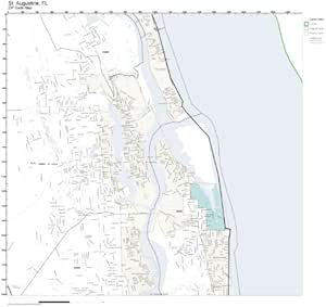 Amazon.com: ZIP Code Wall Map of St. Augustine, FL ZIP Code Map Not ...