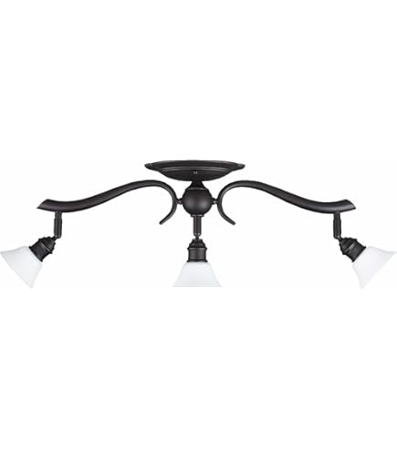 Track Lighting Kit 6-Light Fixed - Dark Bronze, Amber Cloud Glass ...