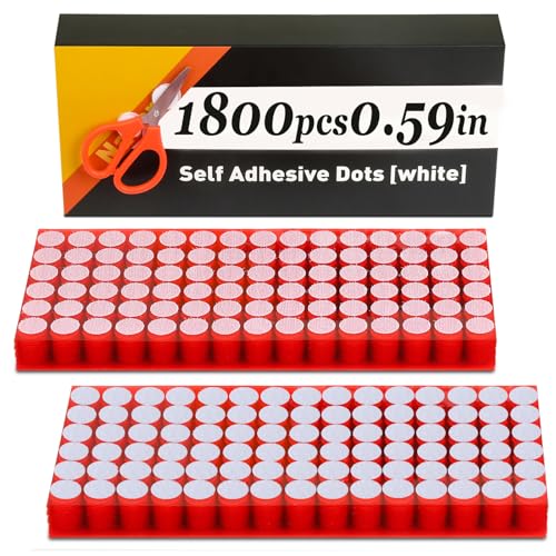 Self Adhesive Dots,1800Pcs(900 Pair Sets) 0.59 Inch Hook and Loop Coins ...