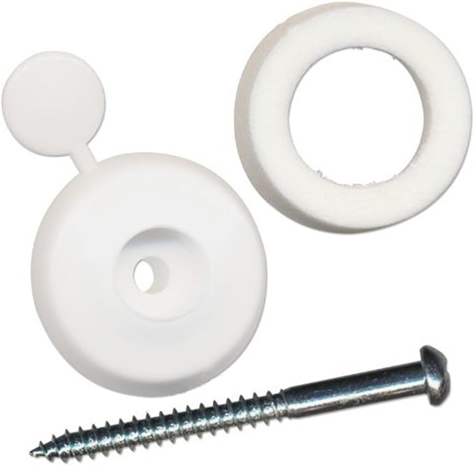 10 x White 10mm Thick Polycarbonate sheet fixing buttons to fix or ...