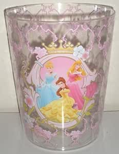 Amazon.com : Disney Princess Clear Plastic Wastebasket : Princess Trash ...
