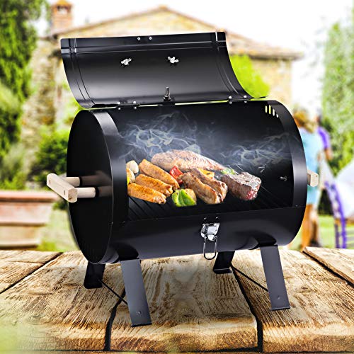 Outsunny 20" Mini Small Smoker Charcoal Grill Side Fire Box, Portable ...