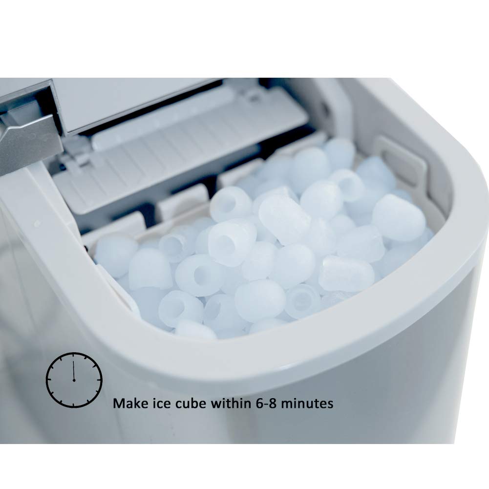 Countertop Ice Maker Portable Nugget Ice Machine Chewable Compact Mini ...