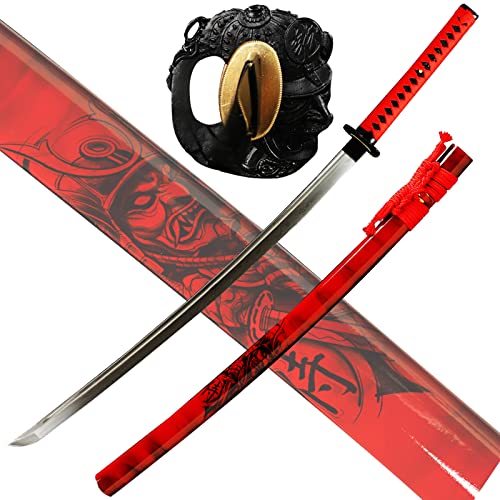 Samurai Katana Sword Handmade Sword Real Damascus Folded Steel Japanese ...