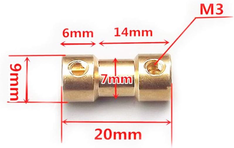 Her Kindness 5 Pcs Aircraft Boat Motor Brass Coupling Stepper Motor ...