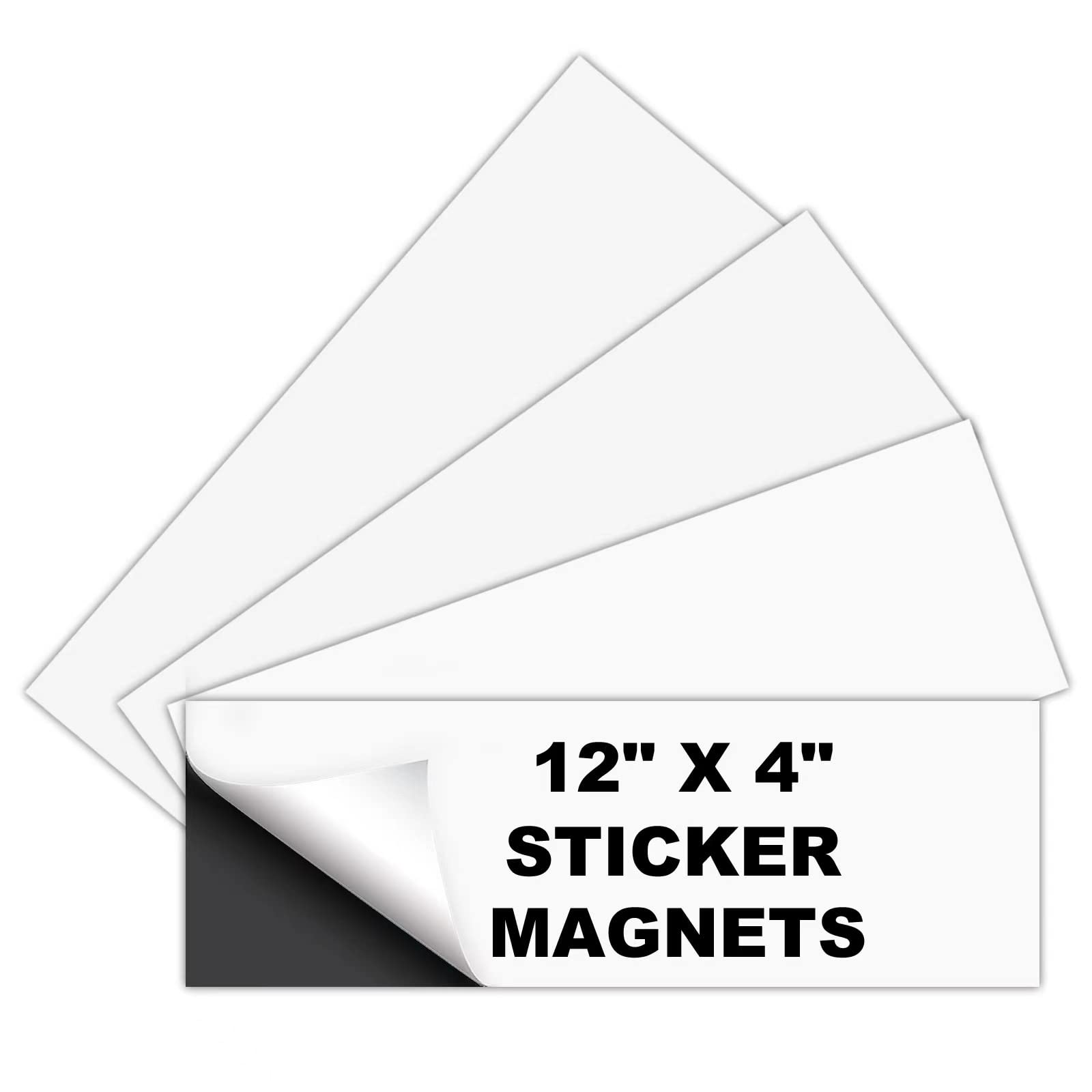 4 Pack Bumper Sticker Magnet, 4"x12" Flexible Magnetic Bumper Sticker ...
