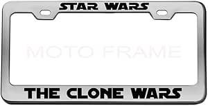 Amazon.com: Star Wars The Clone Wars Chrome License Plate Frame Tag ...