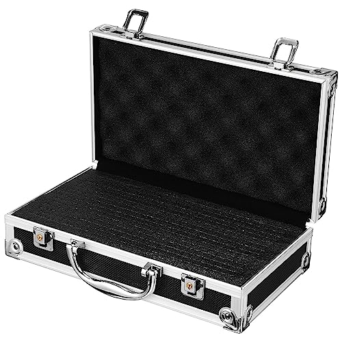 DOITOOL Aluminum Storage Case Black Aluminum Briefcase with Lock ...