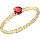 Amazon.com: 10k Yellow Gold Dainty Diamond and Marquise Ruby Rope ...