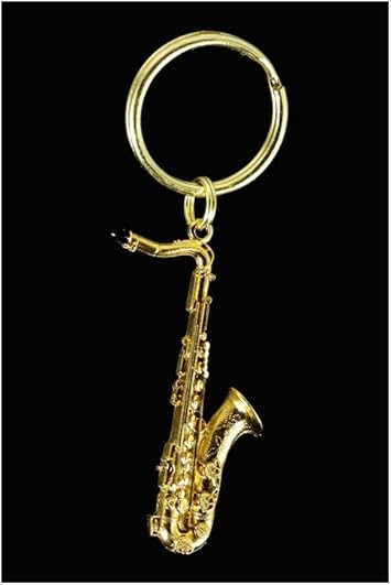 Amazon.com : Harmony Jewelry Tenor Sax Key Chain, Gold : Key Tags And ...
