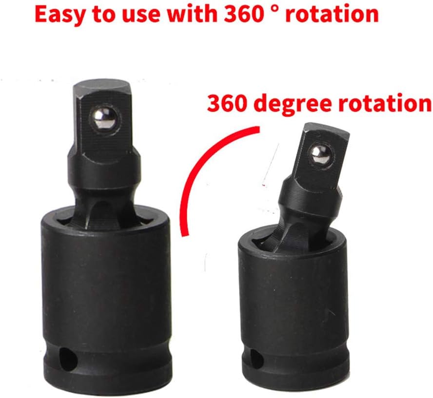 3pcs 3/8″ 1/2″ 1/4″ 360°Drive Universal Joint Swivel Wobble Socket ...