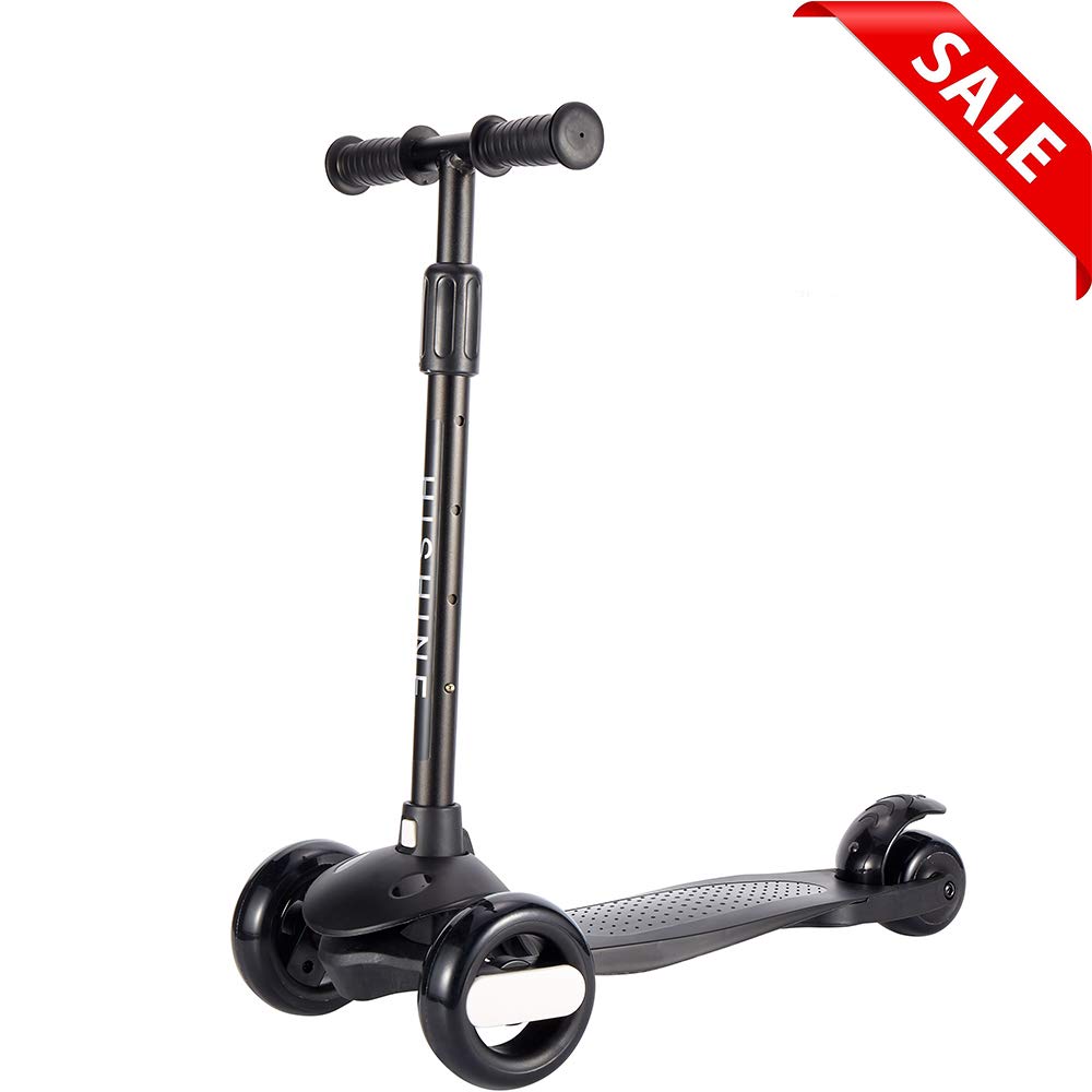 Buy Kick Scooter for Kids 3 Wheel Scooter 4 Adjustable Height Lean to ...