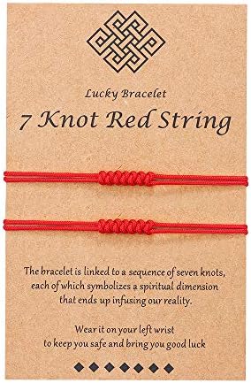 Shonyin Red String Good Luck Bracelet Women 7 knots Kabbalah Protection Thread Handmade String ...