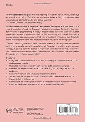 Statistical Rethinking: A Bayesian Course with Examples in R and Stan (Chapman & Hall/CRC Texts ...